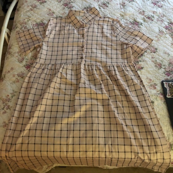 Dresses | 196s Style Pink Gridlock Dress With Pockets | Poshmark